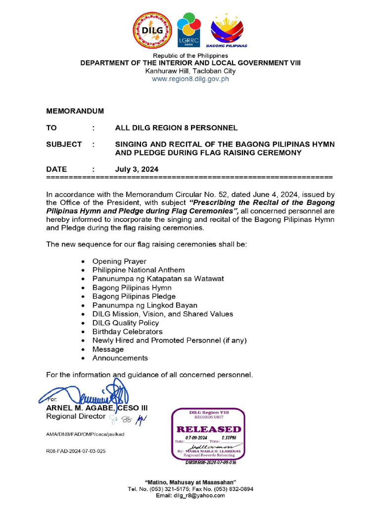R08-2024-07-09-016-RO-MEMO-RE-SINGING-AND-RECITAL-OF-THE-BAGONG ...