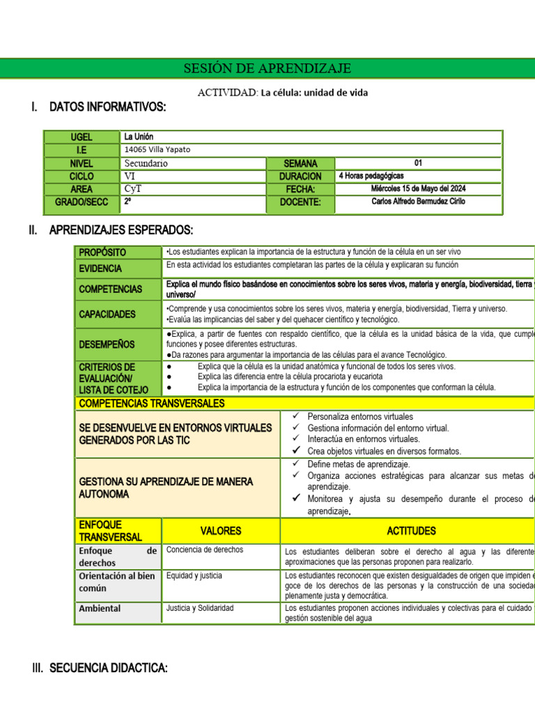 2º Ses-Act 1-Cyt U3 15.05.2024 | PDF | Evaluación | Maestros