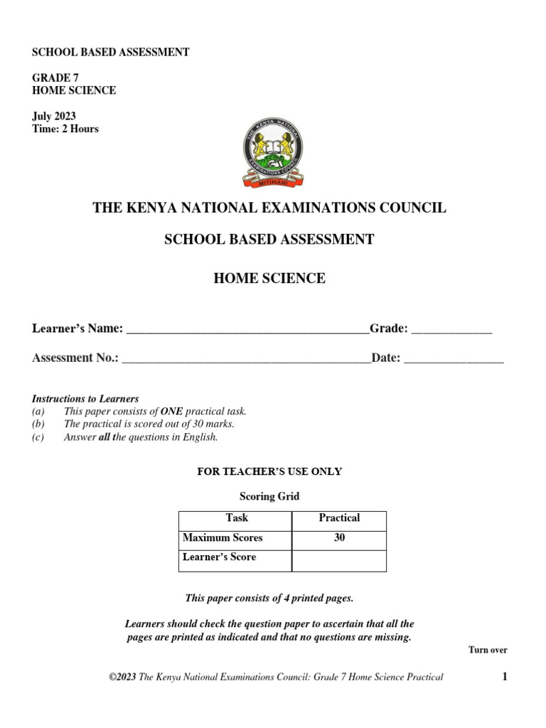 2023 Grade 7 Home Science Project | PDF | Kitchen Stove | Cooking