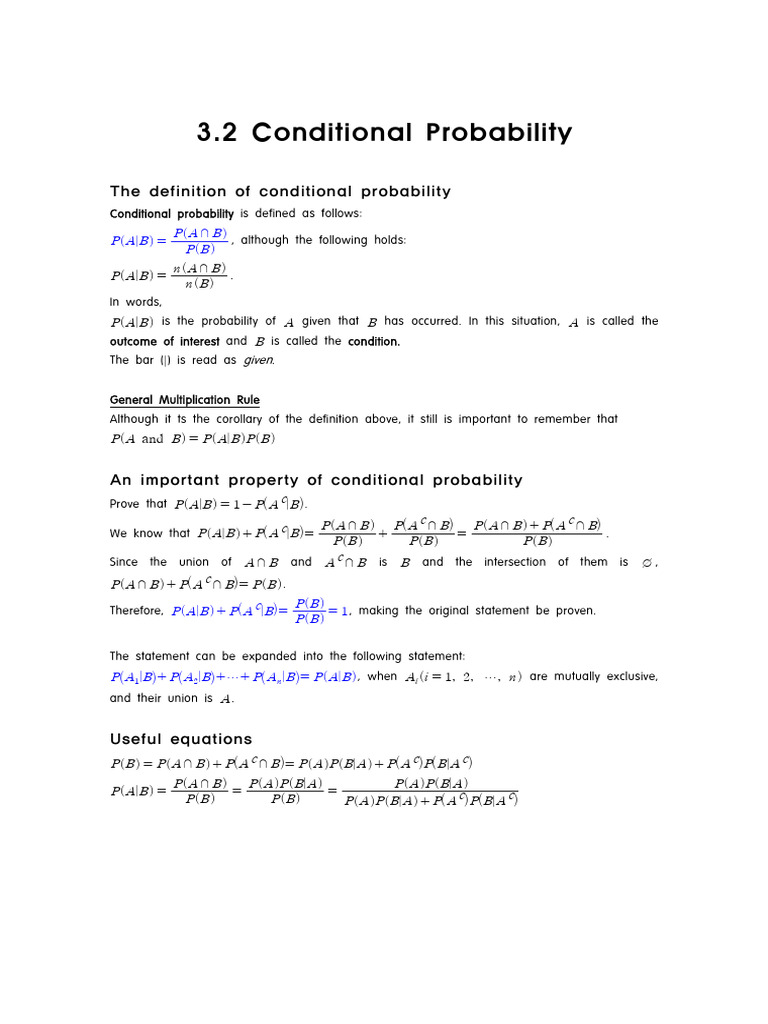 The Definition of Conditional Probability | PDF