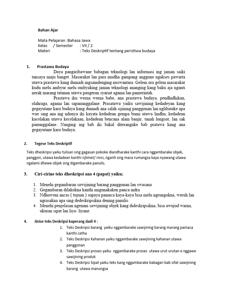 Teks Deskriptif | PDF