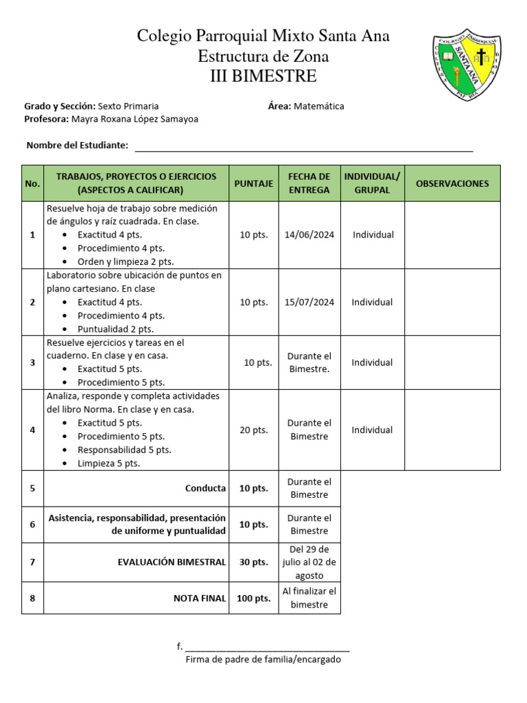 ESTRUCTURAS DE ZONA III bimestre 2024. | PDF
