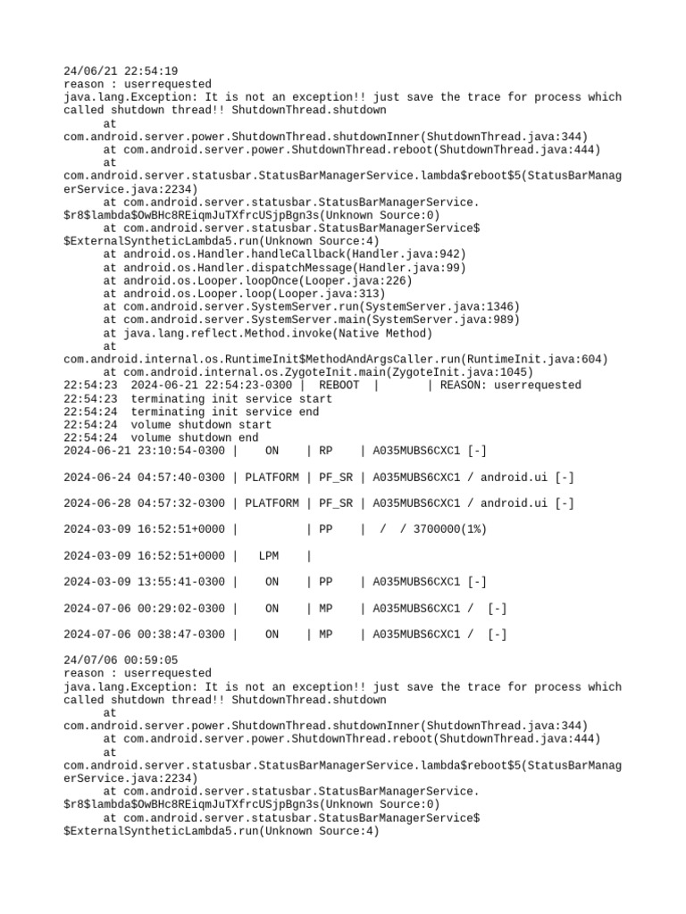Power Off Reset Reason | PDF | Java (Programming Language) | Systems Architecture