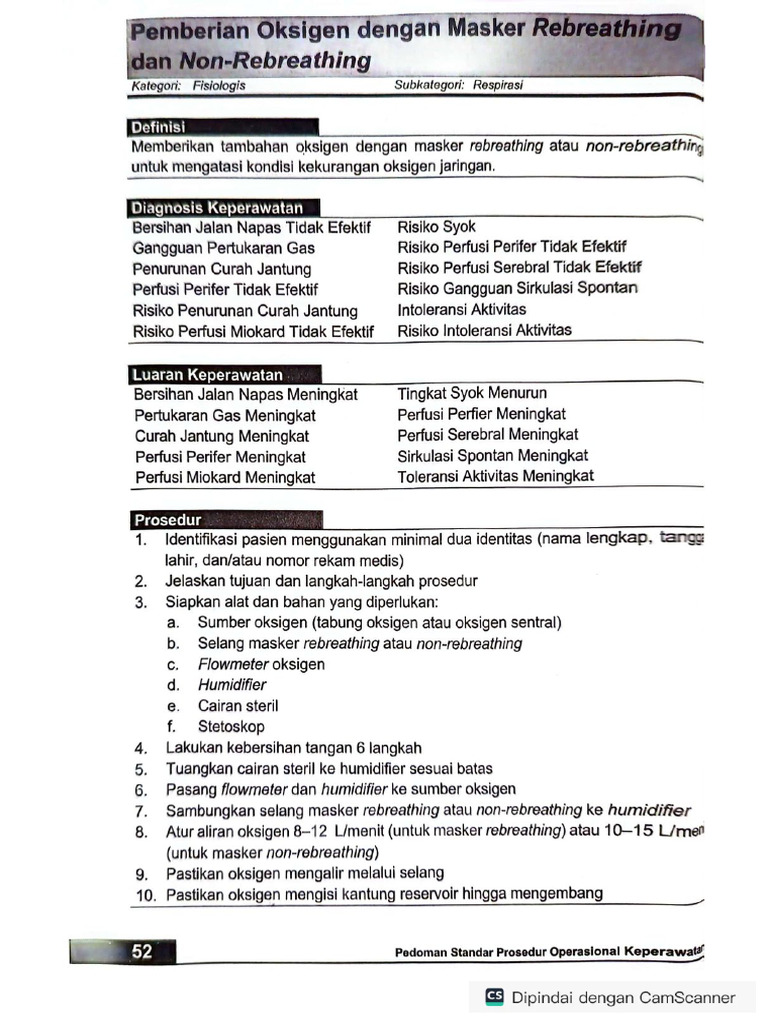 SOP Pemberian Oksigen | PDF