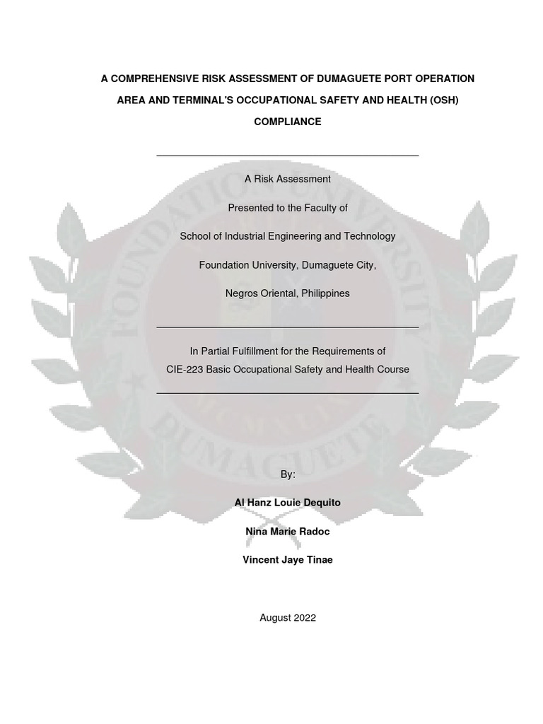 BOSH - Final Defense | PDF | Occupational Safety And Health | Risk