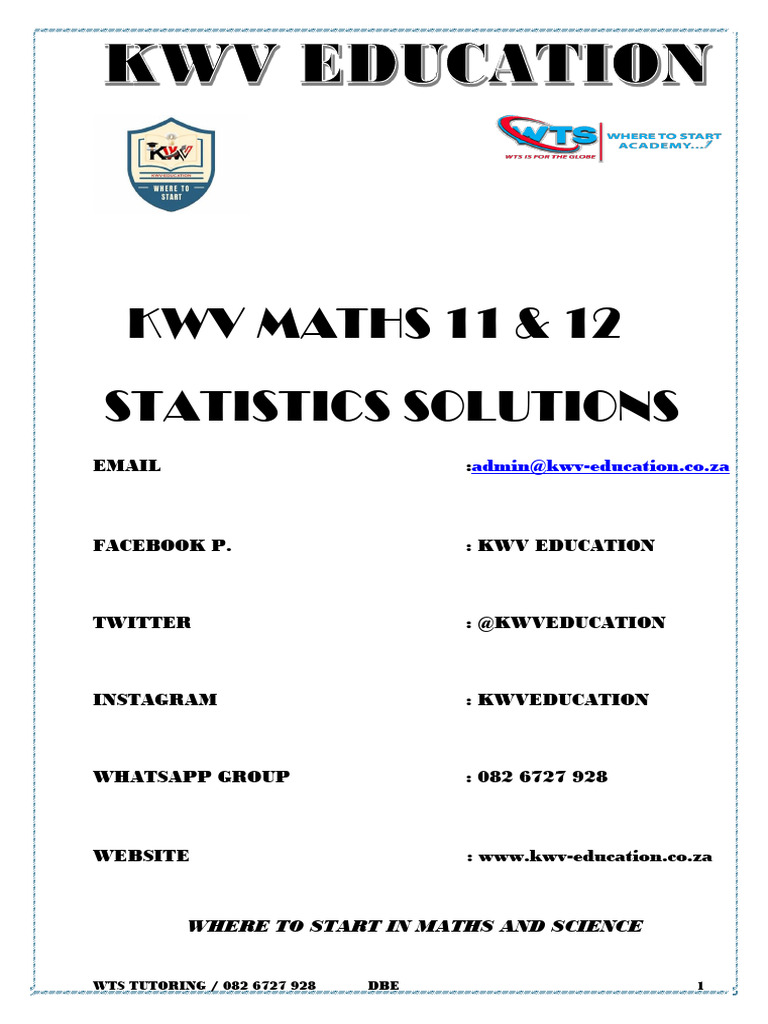 KWV Statistics Solutions | PDF