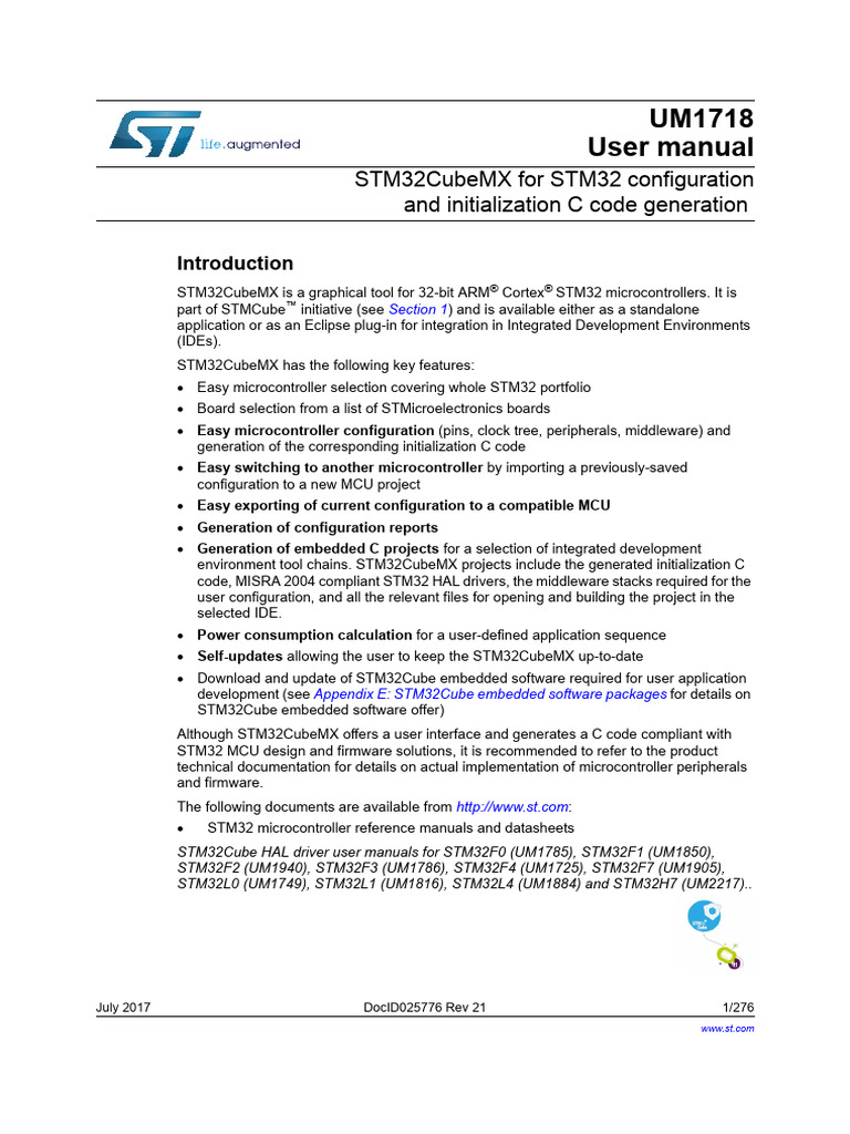 UM1718 User Maual | PDF | Microcontroller | Menu (Computing)