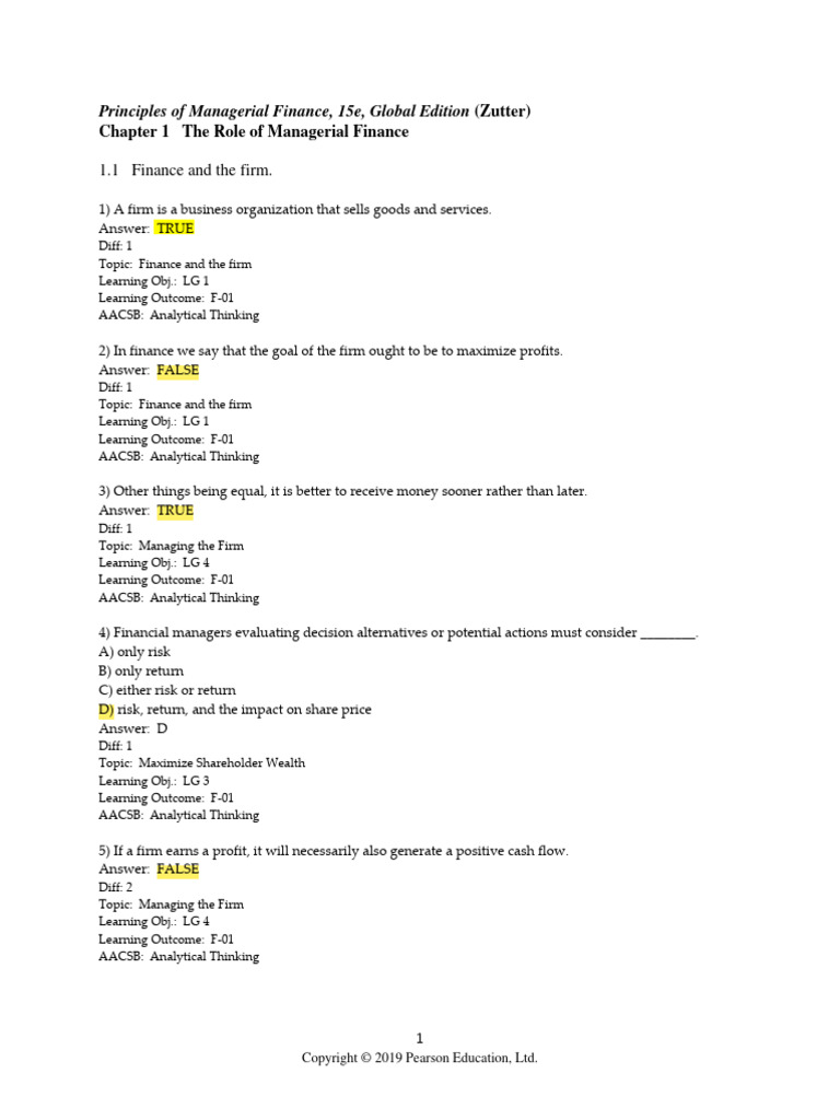 POF - Chapter 1 | PDF | Stocks | Taxes
