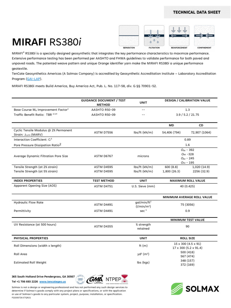 Ficha Tecnica TDS - RS380i | PDF | Road Surface | Materials