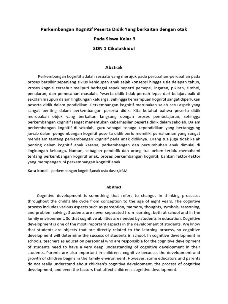 Perkembangan Peserta Didik | PDF