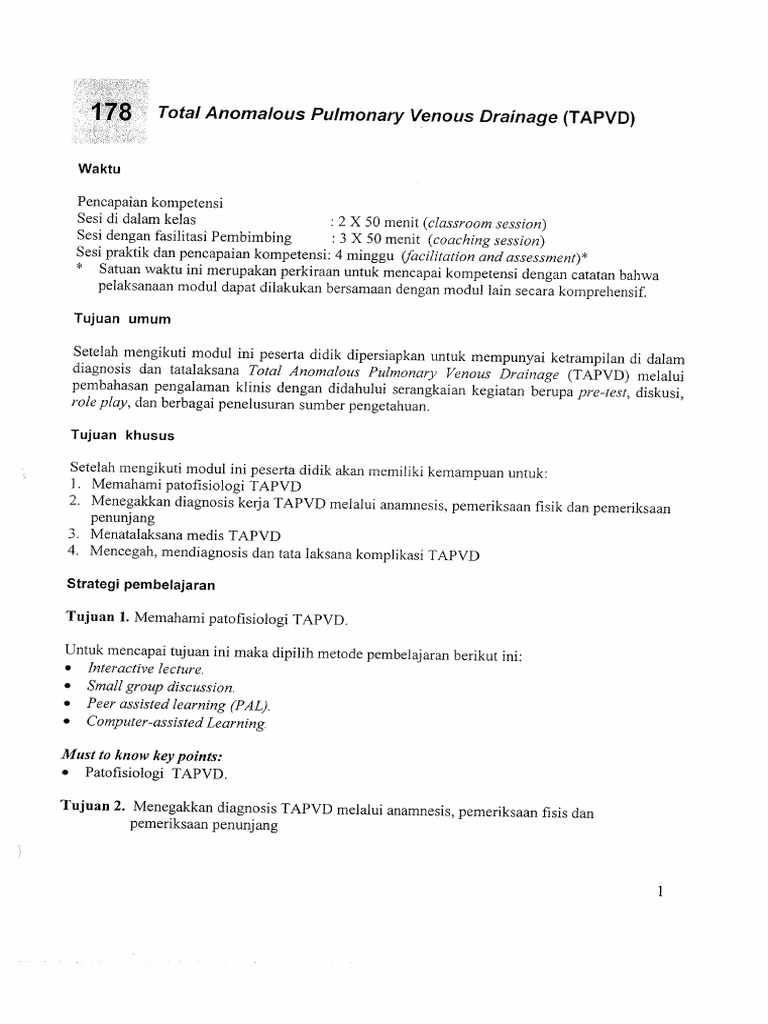 178_Modul Total Anomalous Pulmonary Venous Drainage (TAPVD) | PDF