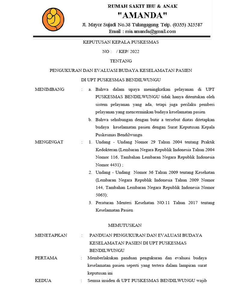 EDIT SK DAN PED. BUDAYA KESELAMATAN PASIEN | PDF EDIT SK DAN PED. BUDAYA KESELAMATAN PASIEN | PDF