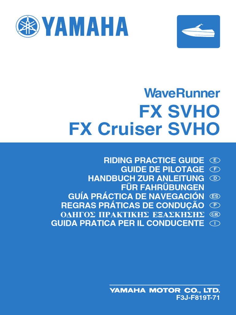 Waverunner FX Svho | PDF | Throttle | Thrust