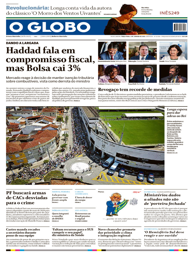 RJ O Globo 030123 | Download grátis PDF | Luiz Inácio Lula da Silva | Dilma Rousseff