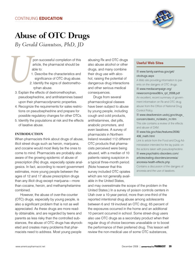Abuse of OTC Drugs | PDF | Phencyclidine | Over The Counter Drug