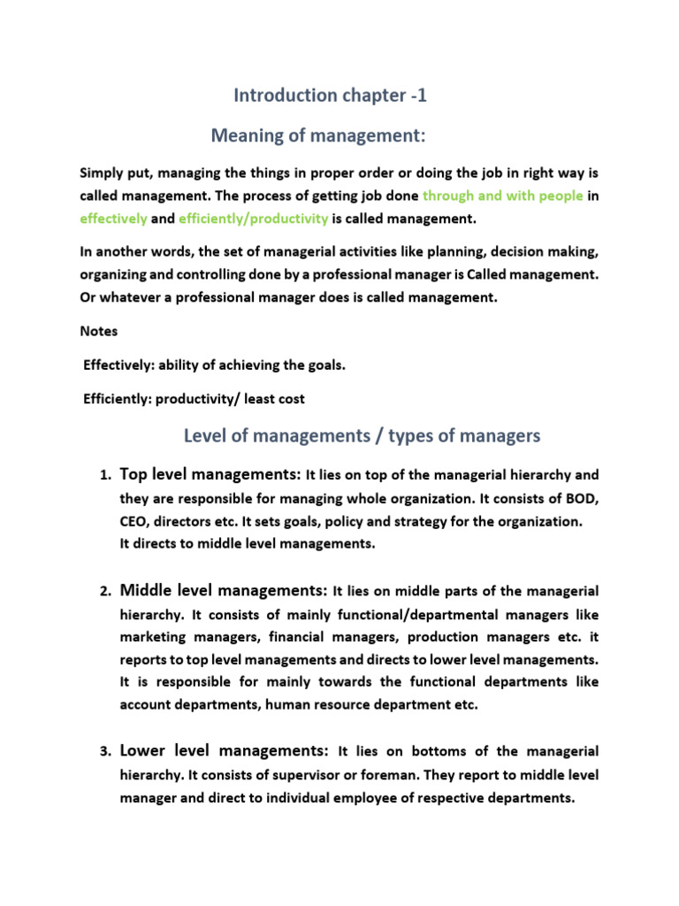 BCA Introduction To Management. | PDF | Decision Making | Leadership