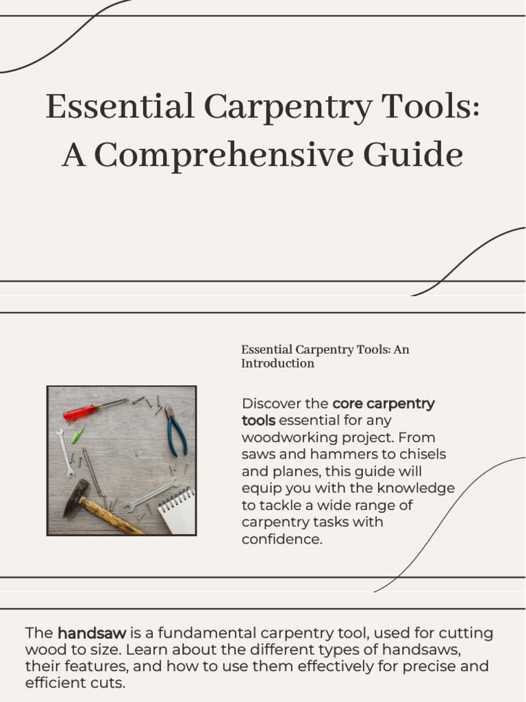 Carpentry Tools for Beginners | PDF | Carpentry | Tools