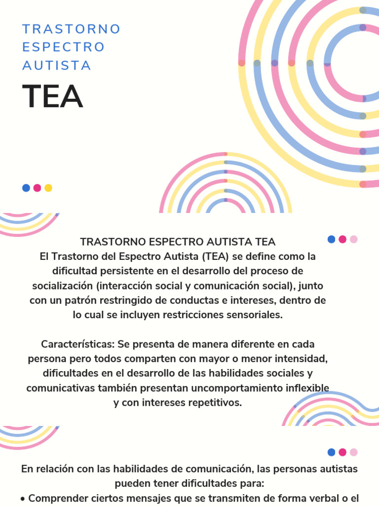 TEA TRASTORNO ESPECTRO AUTISTA | PDF | Espectro autista | Comunicación