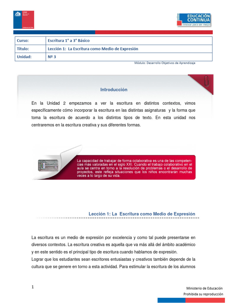 Leccion1 La Escritura Como Medio de Expresion | PDF | Escritura | Blog