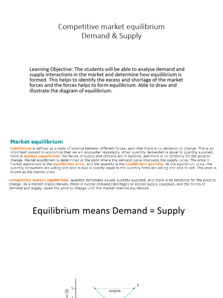 Competitive Market Equilibrium | PDF