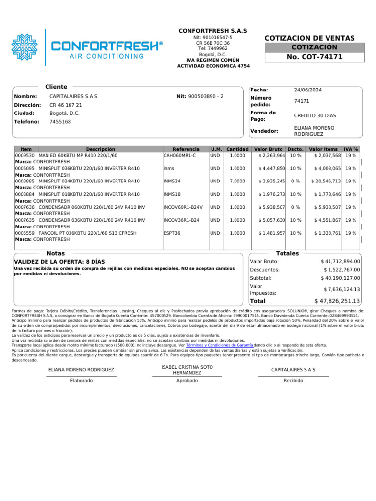Cotizacion 74171 Capitalaires | PDF | Bancario | Economias