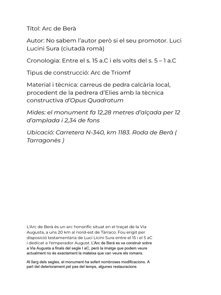 L'Arc de Berà | PDF