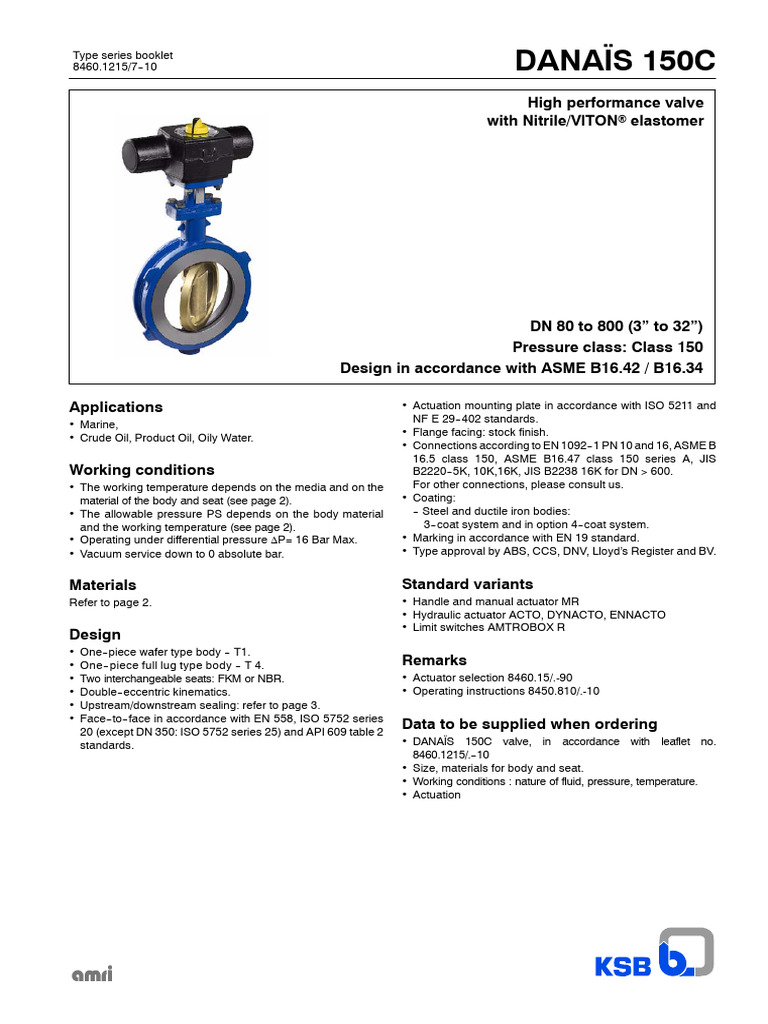 Danais 150C - 8460.1215 - 7-10 - Type Series Booklet | PDF | Valve ...