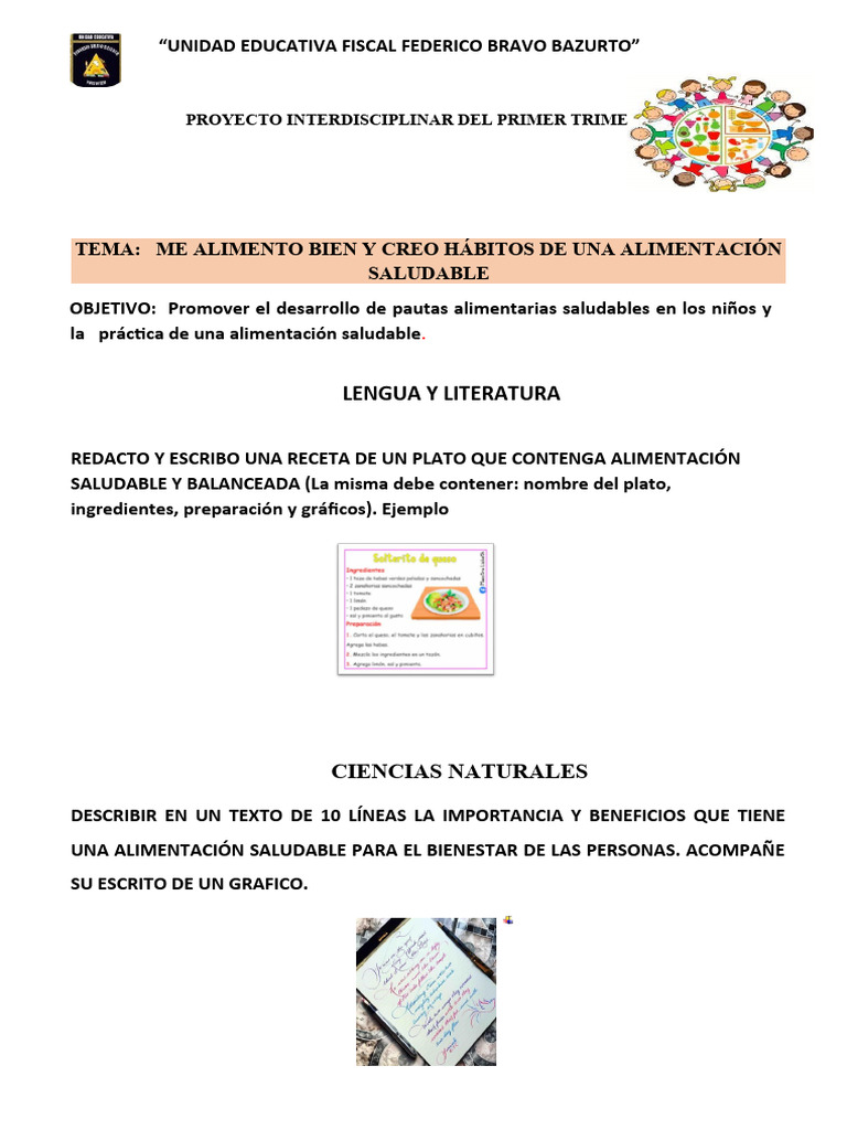 Proyecto Primer Trimestre Cuarto B | PDF