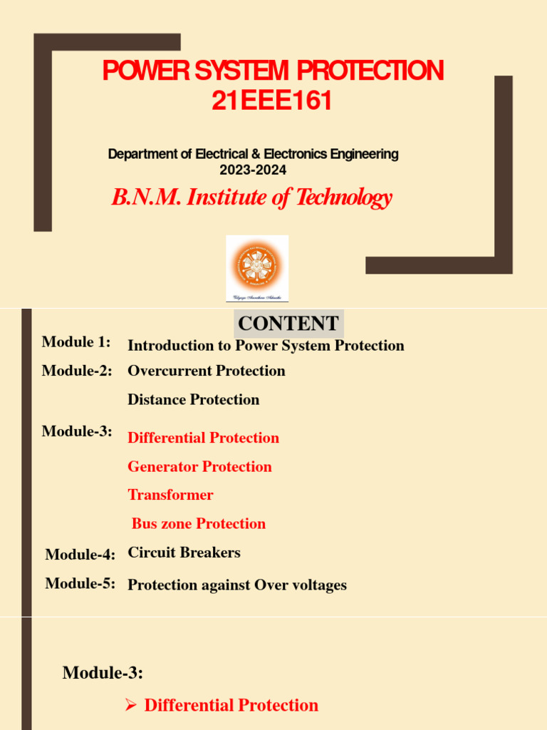 PSP MODULE 3 Diffl Gener Trans Bus | PDF | Transformer | Relay