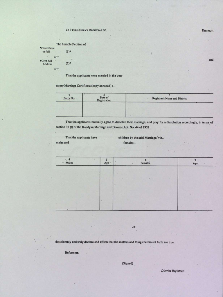 Declaration For Divorce 2017-04-25 English | PDF