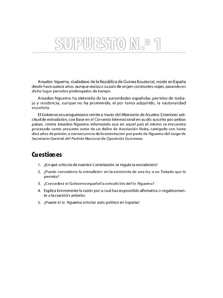Supuesto práctico Constitución 1 | PDF
