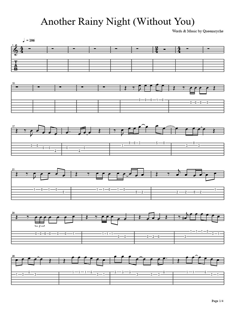 Queensryche - Another Rainy Night (Without You) | PDF