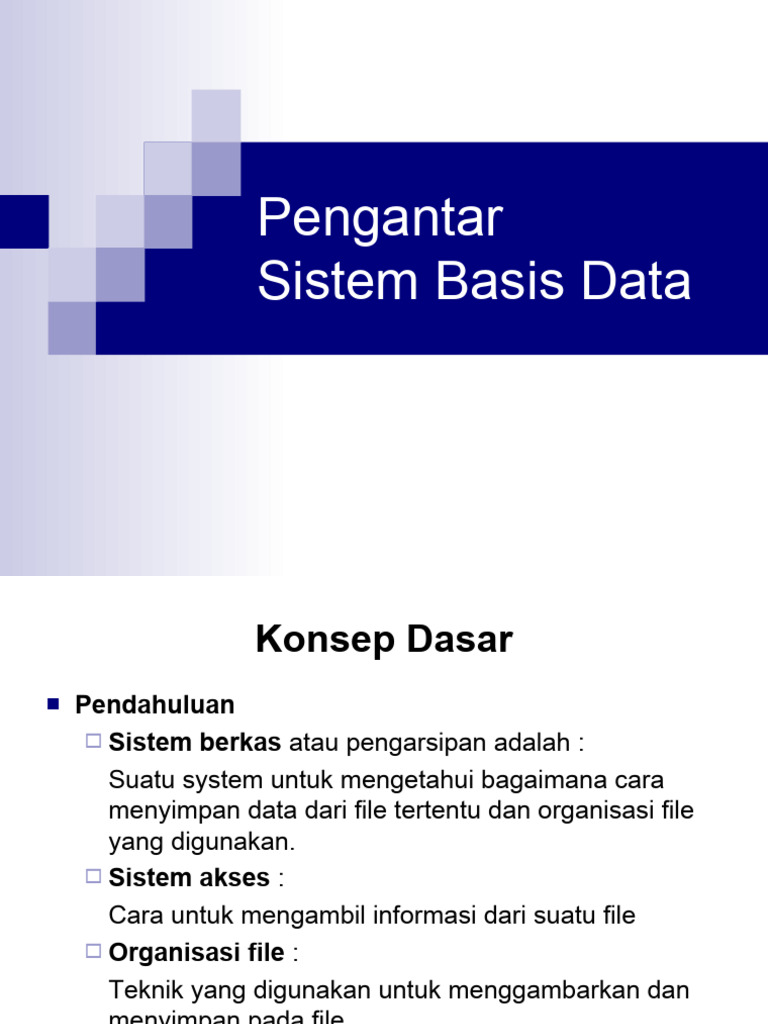 Slide INF106 Pertemuan 1 Pengantar Sistem Basis Data | PDF | Komputer
