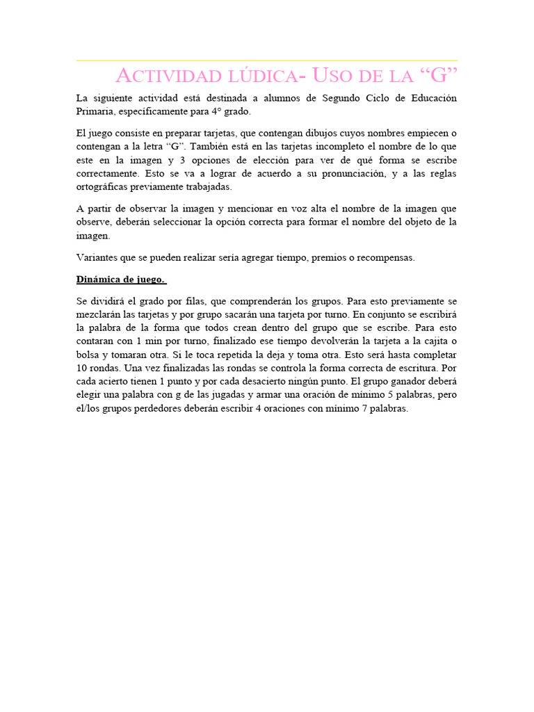 Juego G | PDF | Lingüística