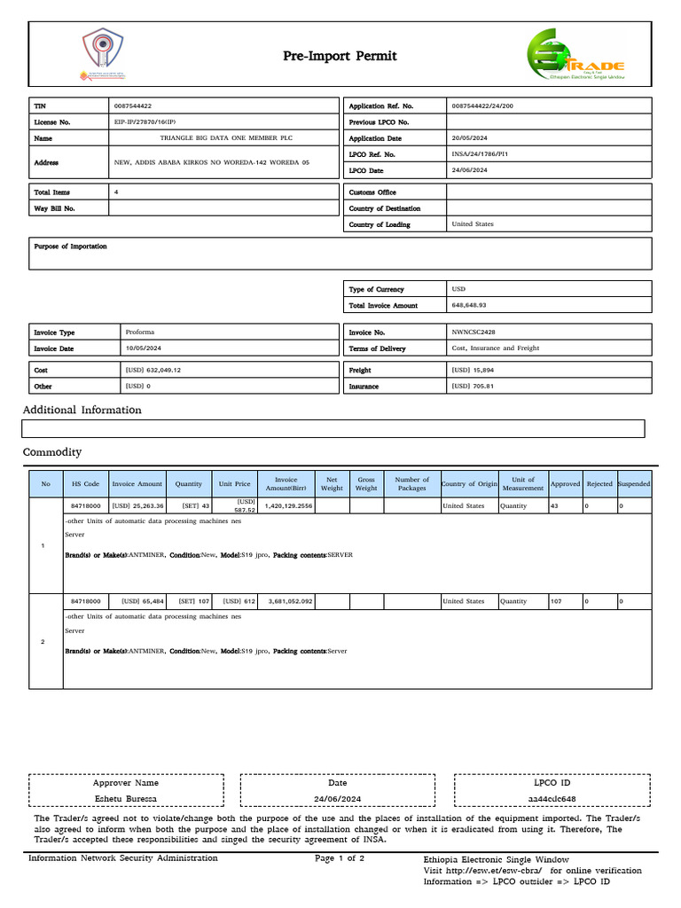 Report Pi Perm | PDF | Invoice | Cargo