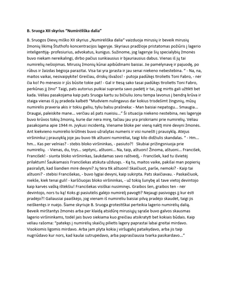 Dievu Miskas XII Skyrius | PDF