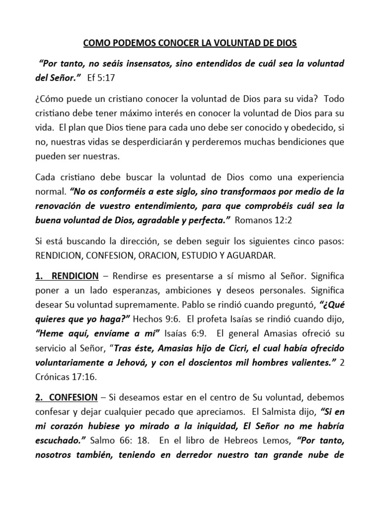 Como Podemos Conocer La Voluntad de Dios | PDF | Salmos | Oración