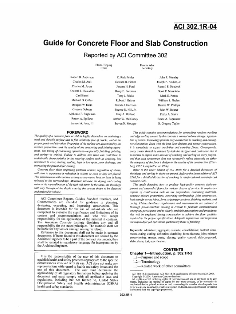 ACI 302, Saw-Cut Joints | PDF