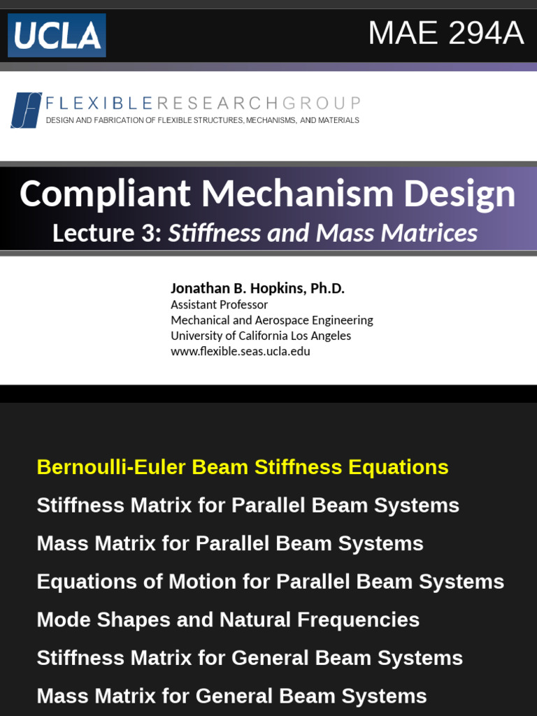 Lecture 3 - Stiffness and mass matrix | PDF | Bending | Beam (Structure)