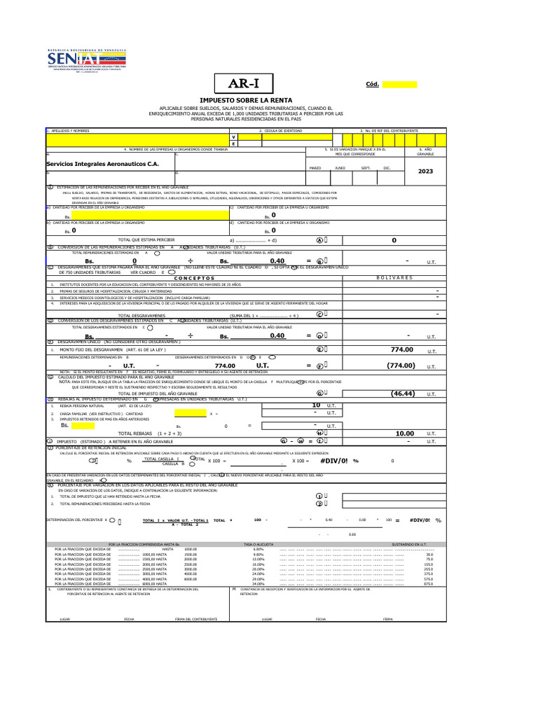 Formulario Ari 2023 | PDF | Economias | Finanzas del gobierno