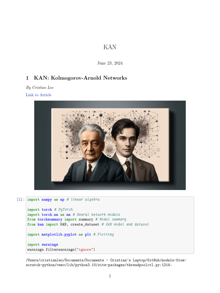 Kolmogorov Arnold Networks In Python Pdf Computer Programming 