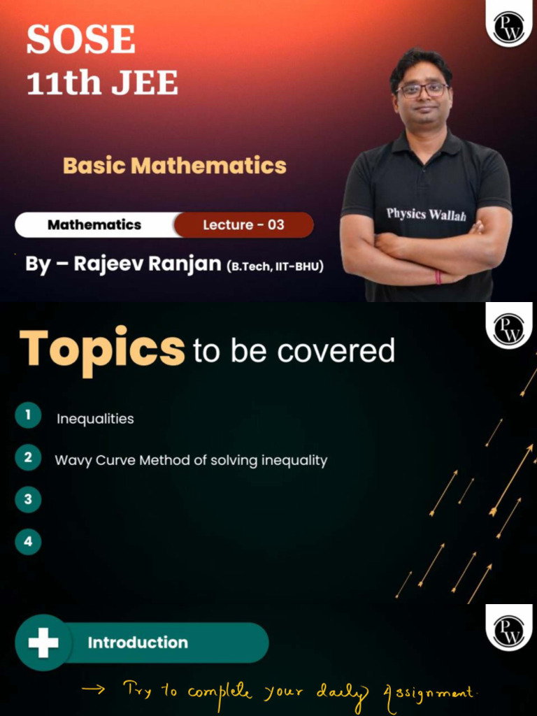 Basic Maths - 03 - Class Notes - SOSE 11th JEE 2025 | PDF