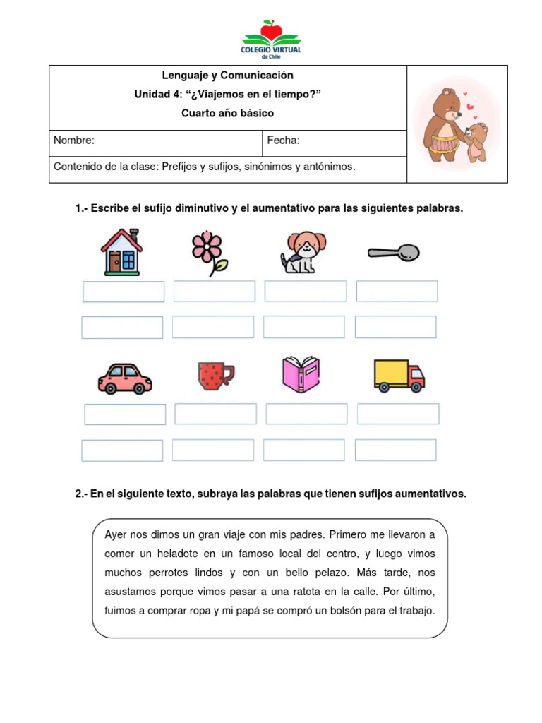 002-4b-Lenguaje-Práctico-Unidad 4-Prefijos y Sufijos, Sinónimos y ...