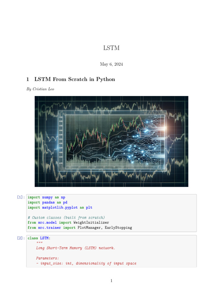 LSTM From Scratch in Python | Download Free PDF | Parameter (Computer Programming) | Computer ...