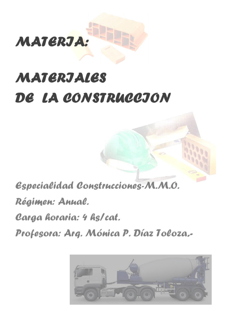 Programa Materiales de La Construcción | PDF | Hormigón | Cemento