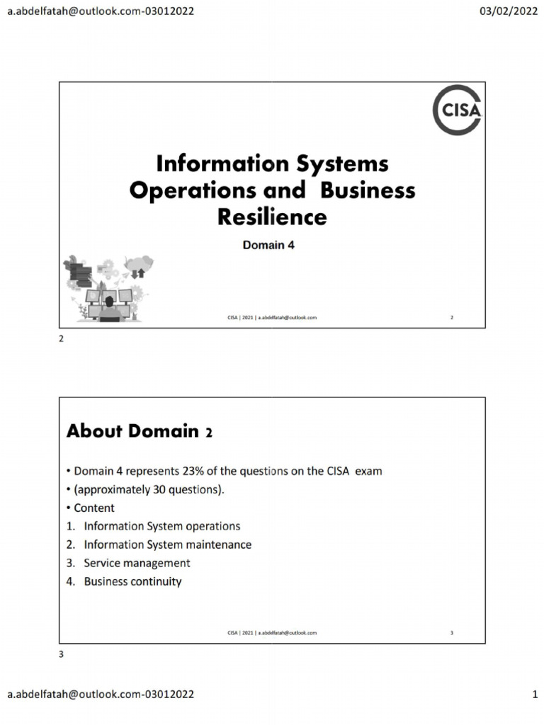CISA Domain 04 Slides UDEMY Ahmed+Hefny | PDF