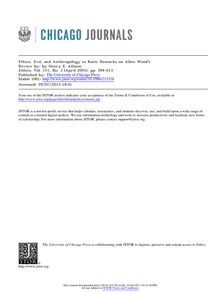 Kant's Ethics: Wood's Critical Insights | PDF | Immanuel Kant | Rationality