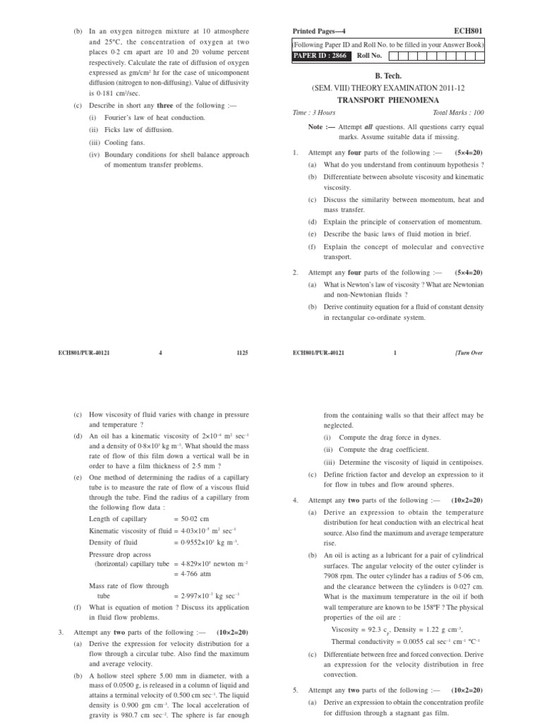 Aktu TP 01 | PDF | Viscosity | Fluid Dynamics