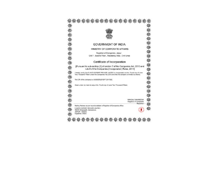 certificate of incorp | PDF