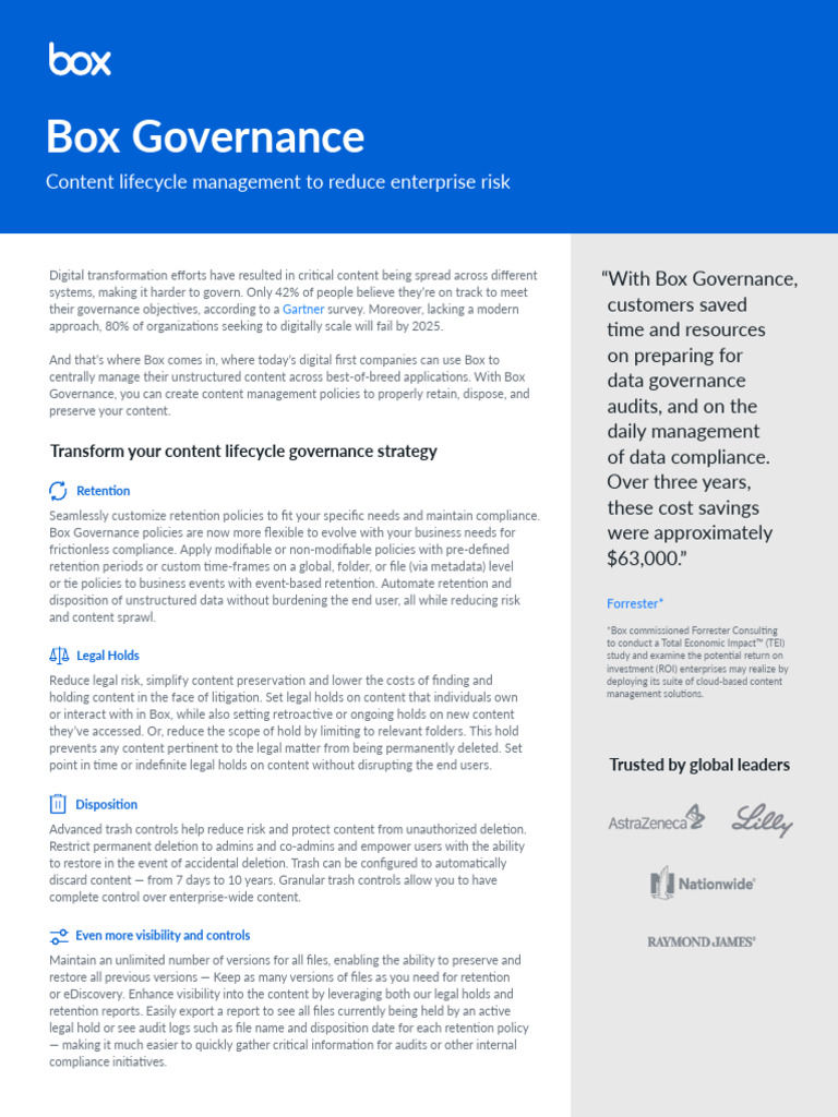 Box Governance Datasheet - Q4FY23 | PDF | Computer File | Regulatory ...